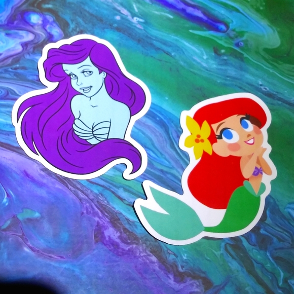 Disney | Office | 4 Two Die Cut Disneys Ariel Stickers | Poshmark
